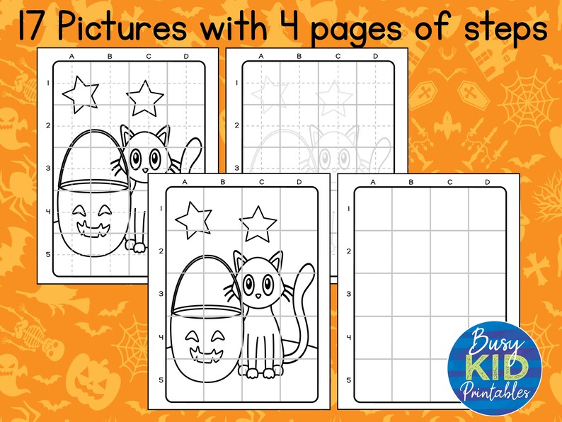 Halloween How to Draw Printable - Simple Tracing and Drawing Activity ...