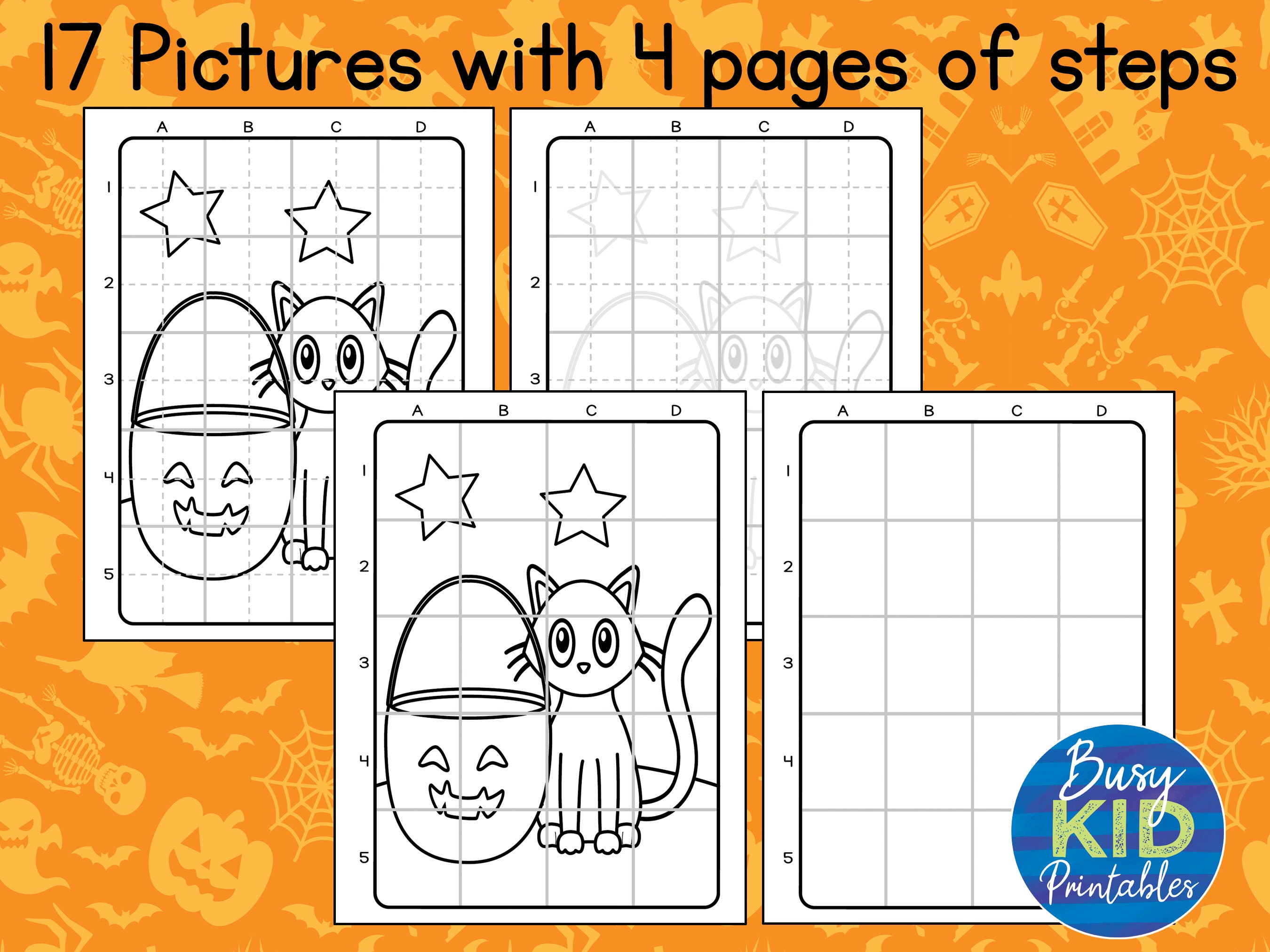 Halloween How to Draw Printable - Simple Tracing and Drawing Activity ...