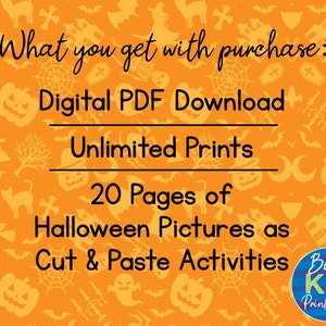 Halloween Scissor Skills Printable - Cute Cut and Paste Activity Pages ...