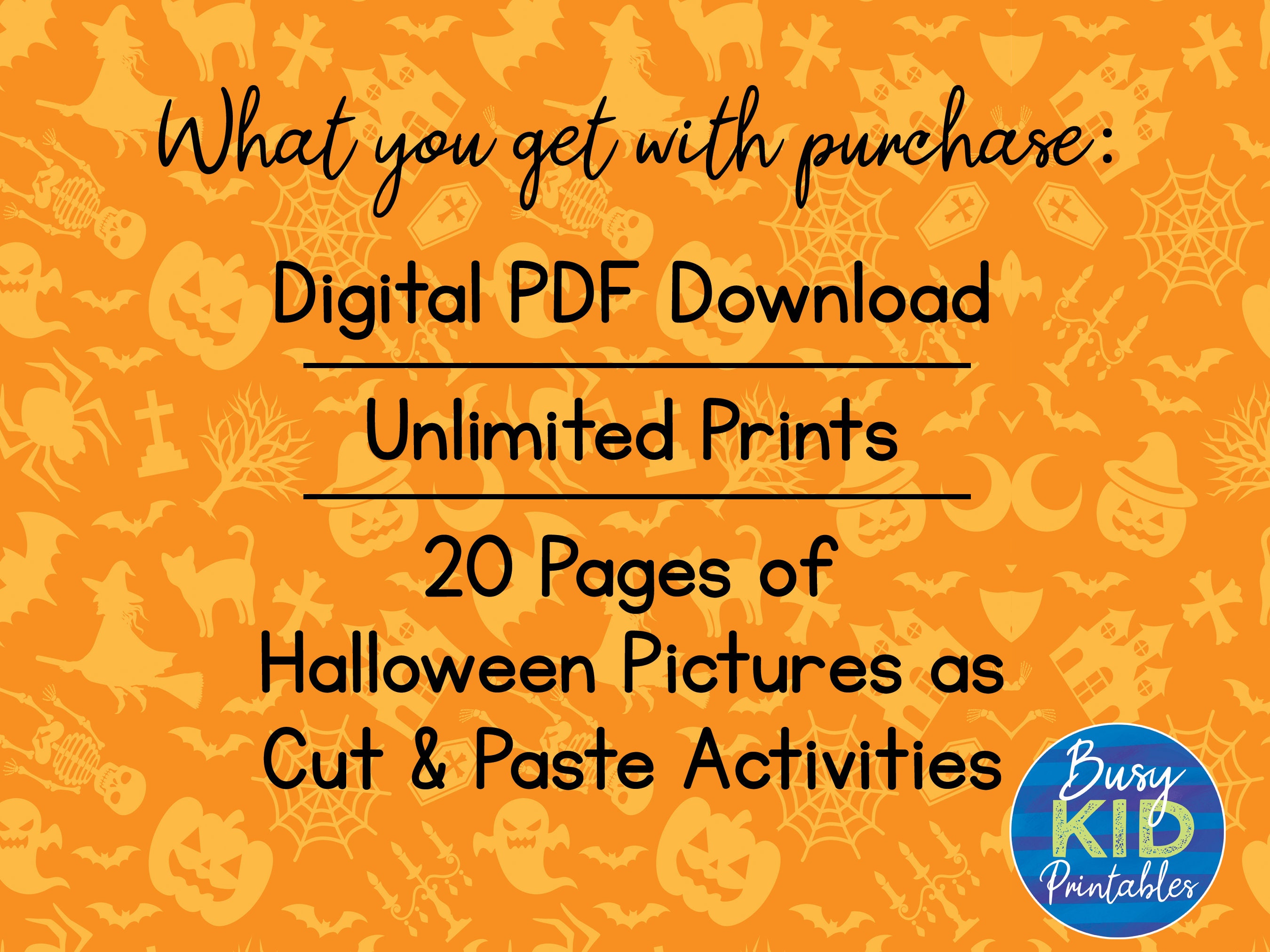 Halloween Scissor Skills Printable - Cute Cut and Paste Activity Pages ...