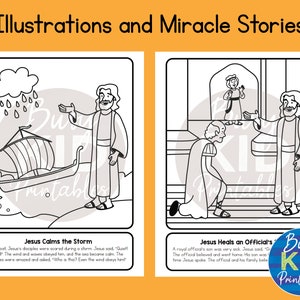 Miracles of Jesus Printable - Bible Coloring - Christian Activity Pages ...