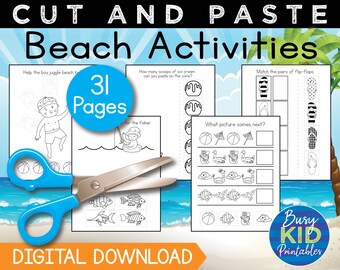 Prek Scissor Skills Printable Cut and Paste Activity Pages for ...