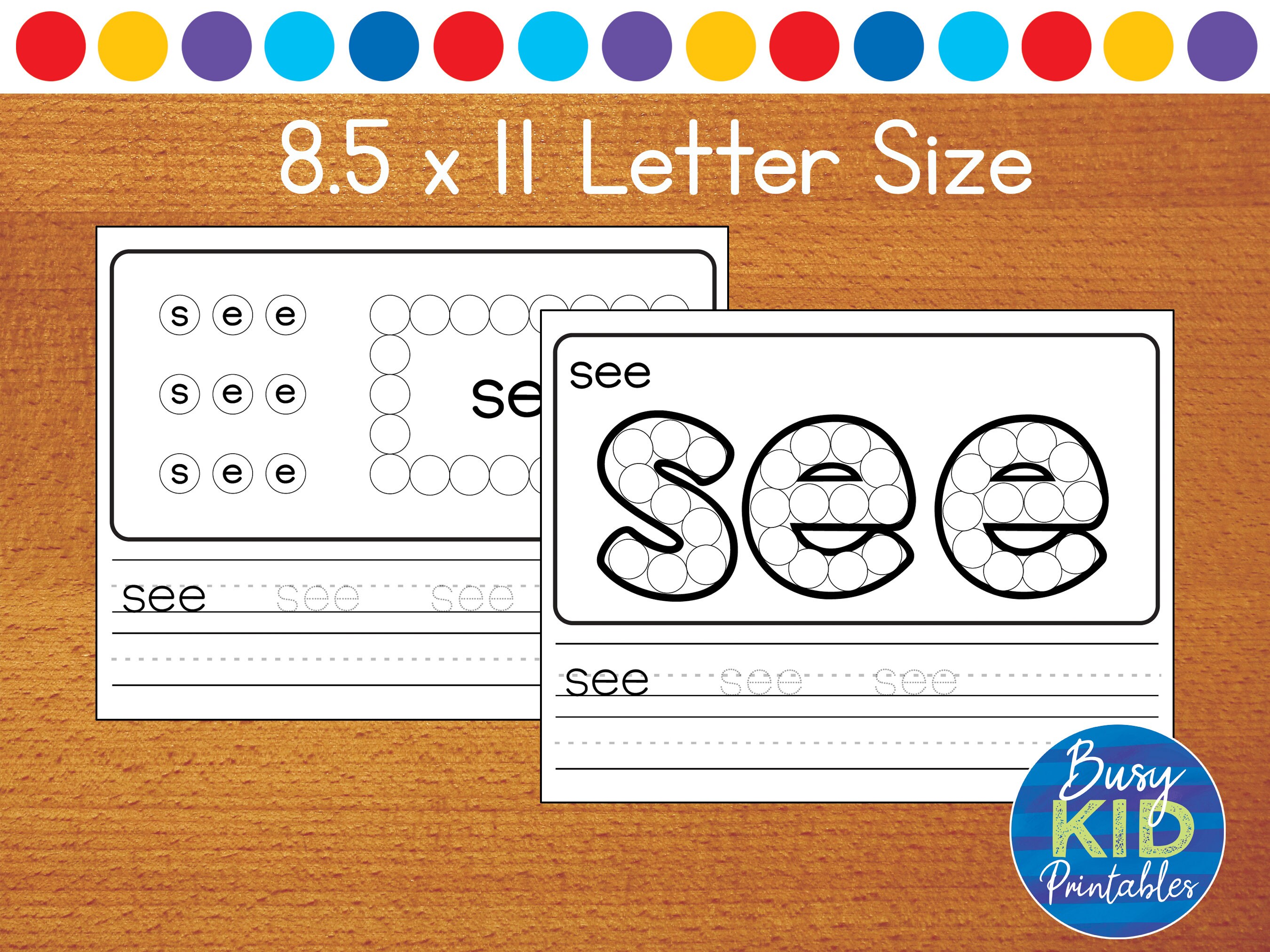 Preschool Skills Dot Marker Printable Prek Essential Sight - Etsy