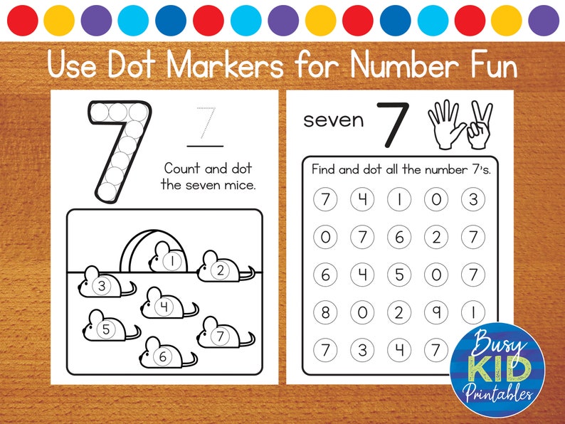 Preschool Skills Dot Marker Printable - Simple Numbers and Counting Dab ...