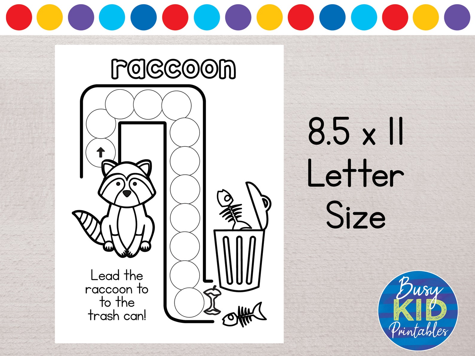 Printable Mazes for Dot Markers Easy Dab a Dot Coloring Activity Book ...