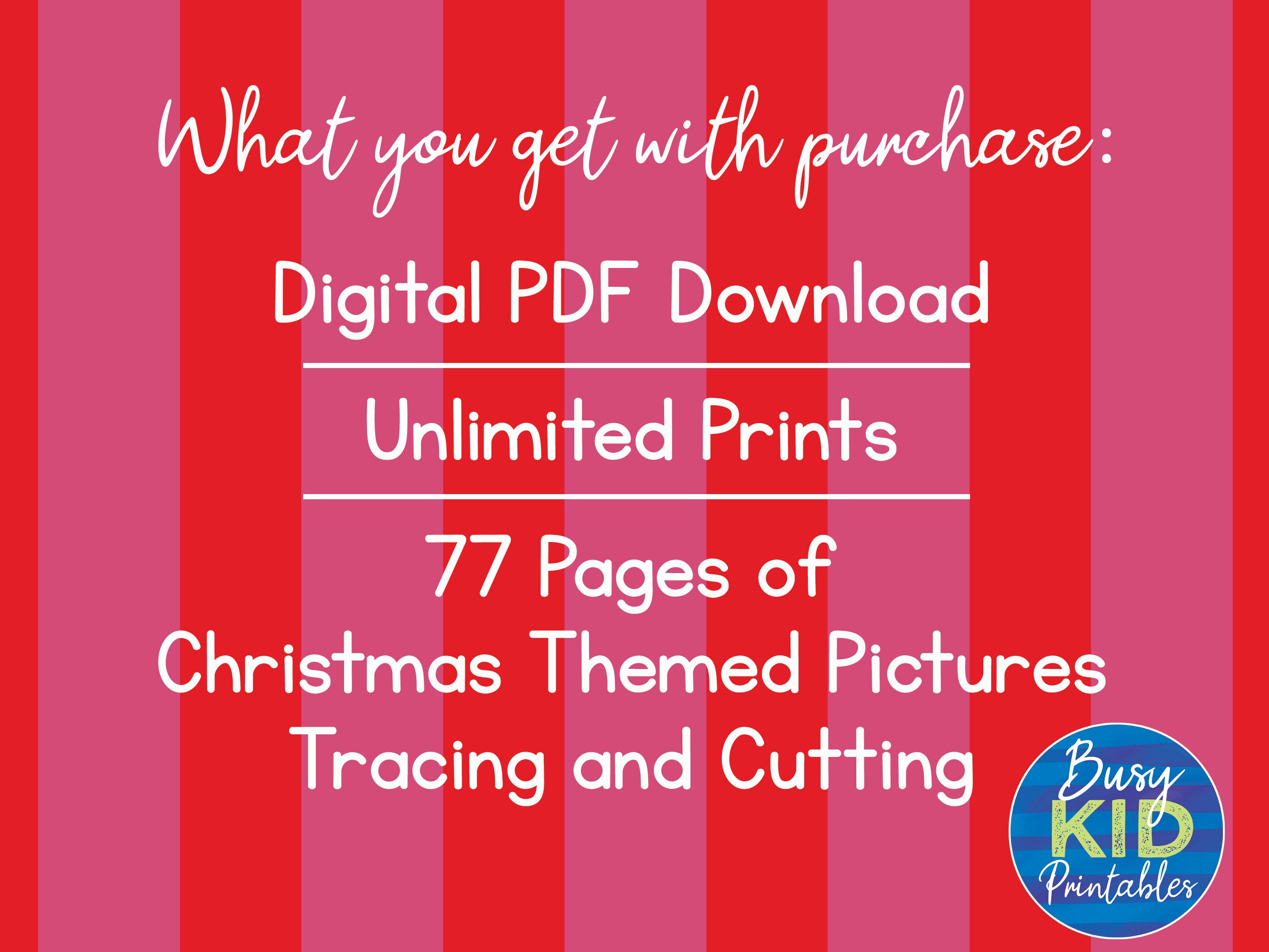 Christmas Preschooler Printable - Tracing Cutting Shapes Lines ...