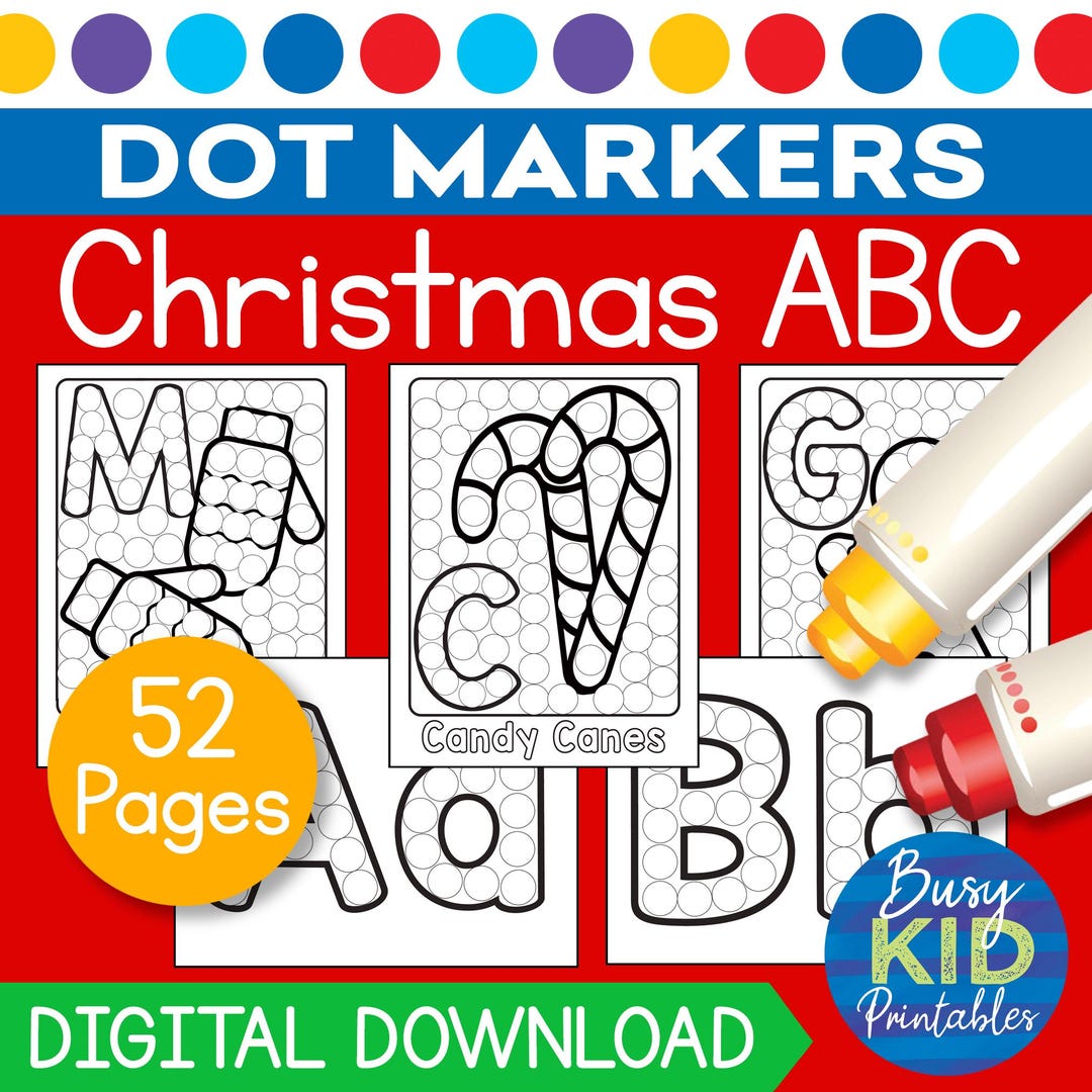 Christmas Dot Marker Printable - ABC Alphabet Dot Letters - Holiday ...