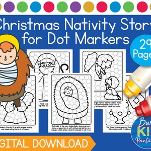 Christmas Nativity Story Dot Marker Printable Birth of Baby Jesus ...