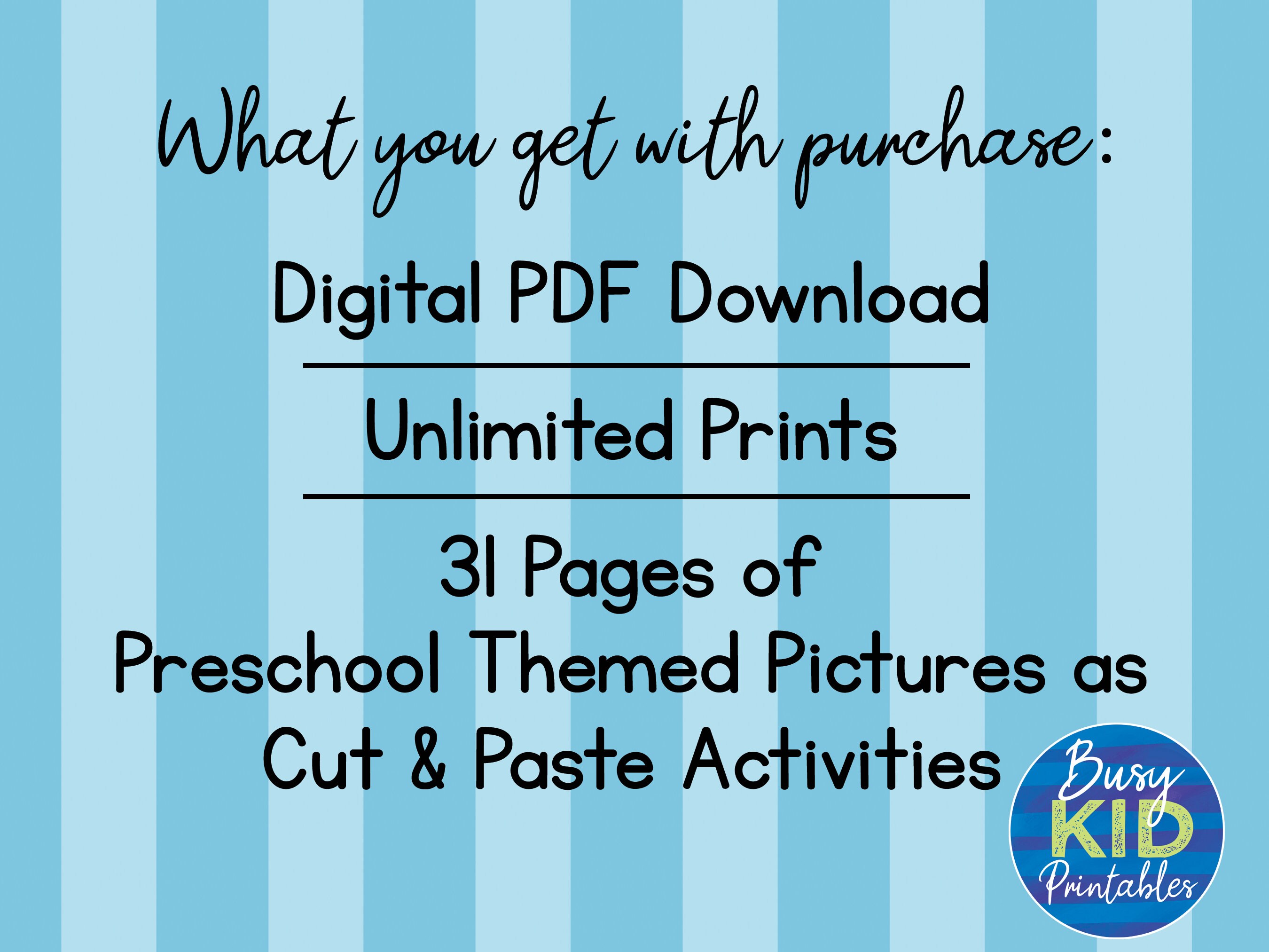 Prek Scissor Skills Printable - Cut and Paste Activity Pages for ...