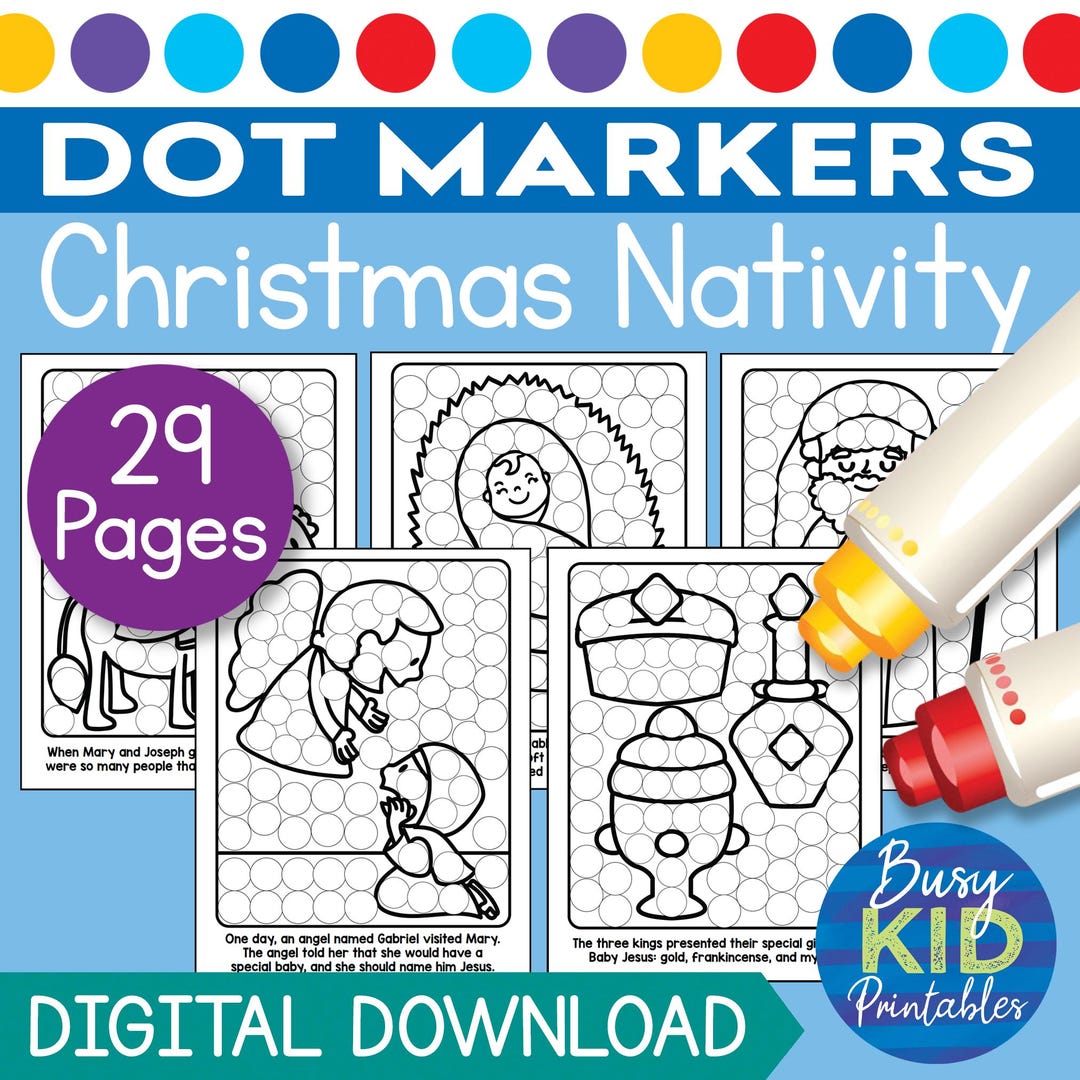 Christmas Nativity Story Dot Marker Printable - Birth of Baby Jesus ...