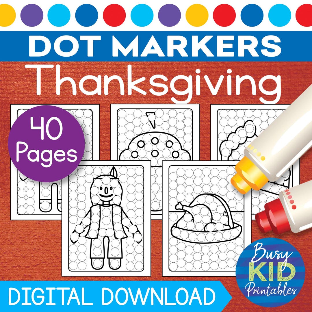 Thanksgiving Dot Marker Printable - Autumn Fall Season Dab a Dot ...