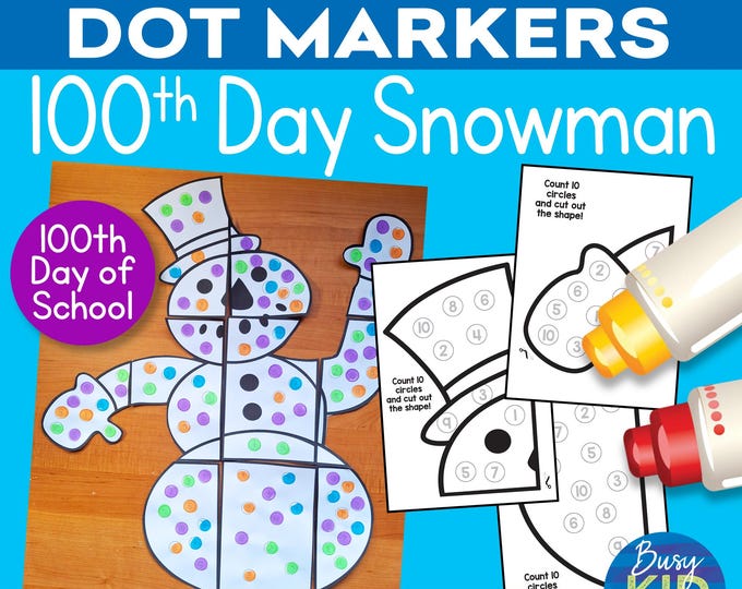 100th Day of School Dot Marker Coloring Pages, 100 Days of School ...