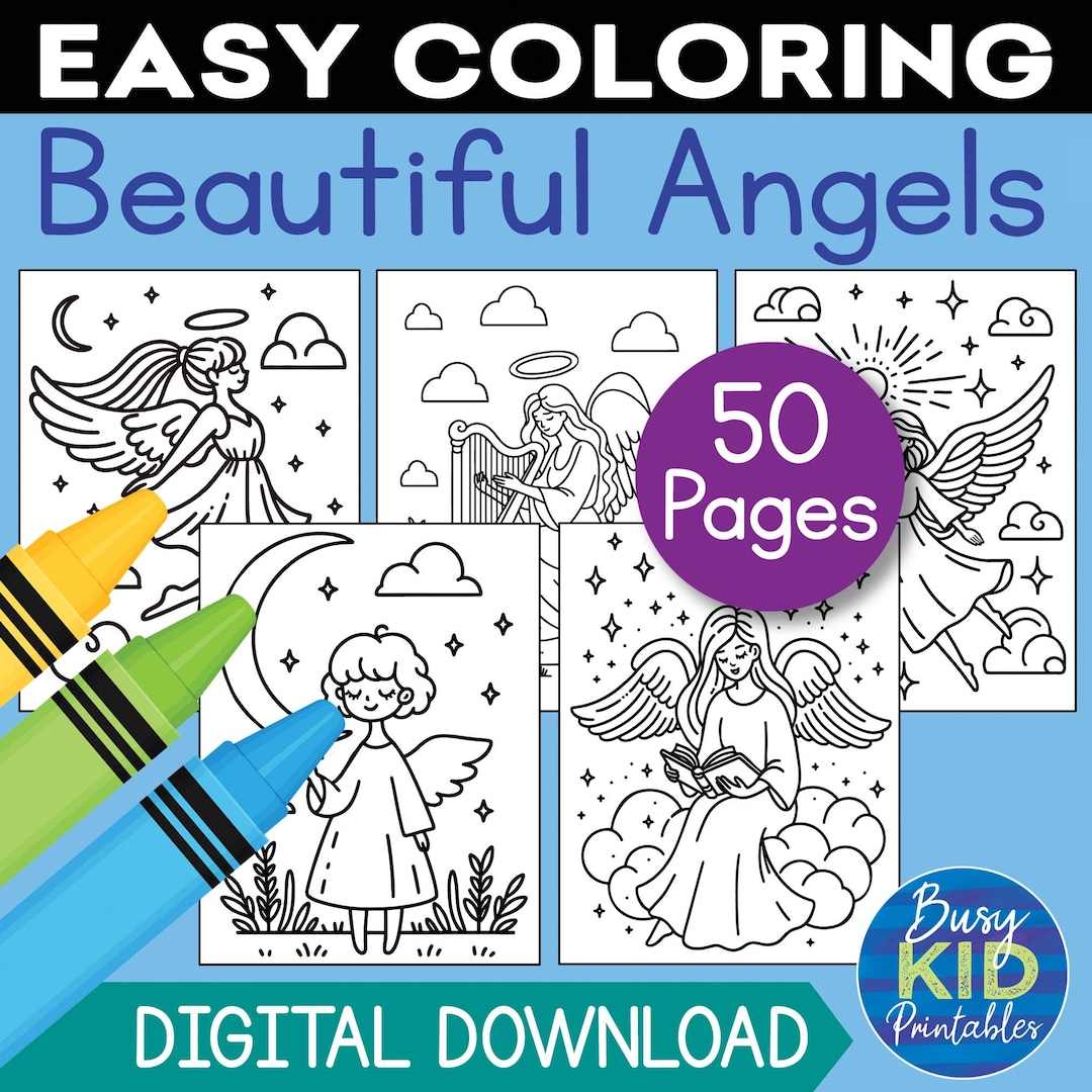 Angels Coloring Printable - Bible Theme - Christian Coloring Pages for ...