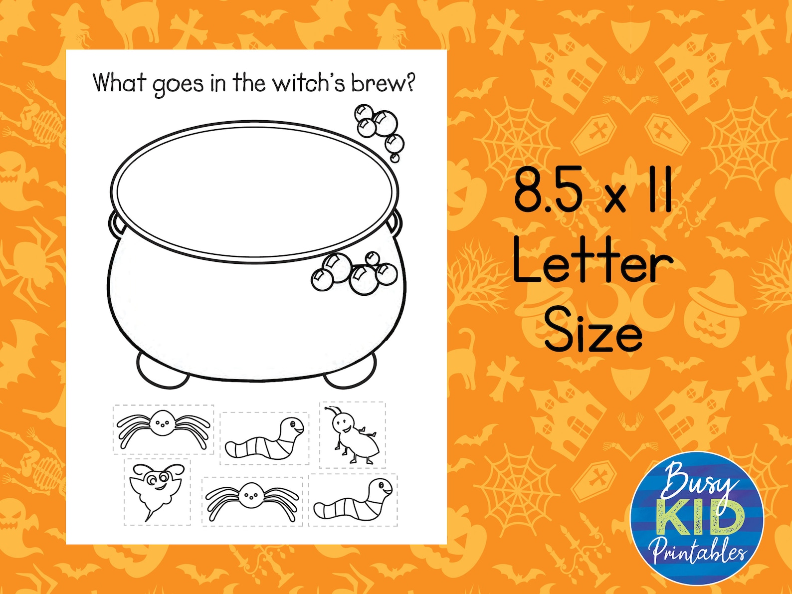 Halloween Scissor Skills Printable - Cute Cut and Paste Activity Pages ...