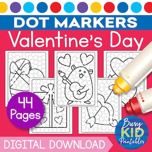 Dot Marker Printable - Valentine's Day Dab a Dot Coloring Pages for ...