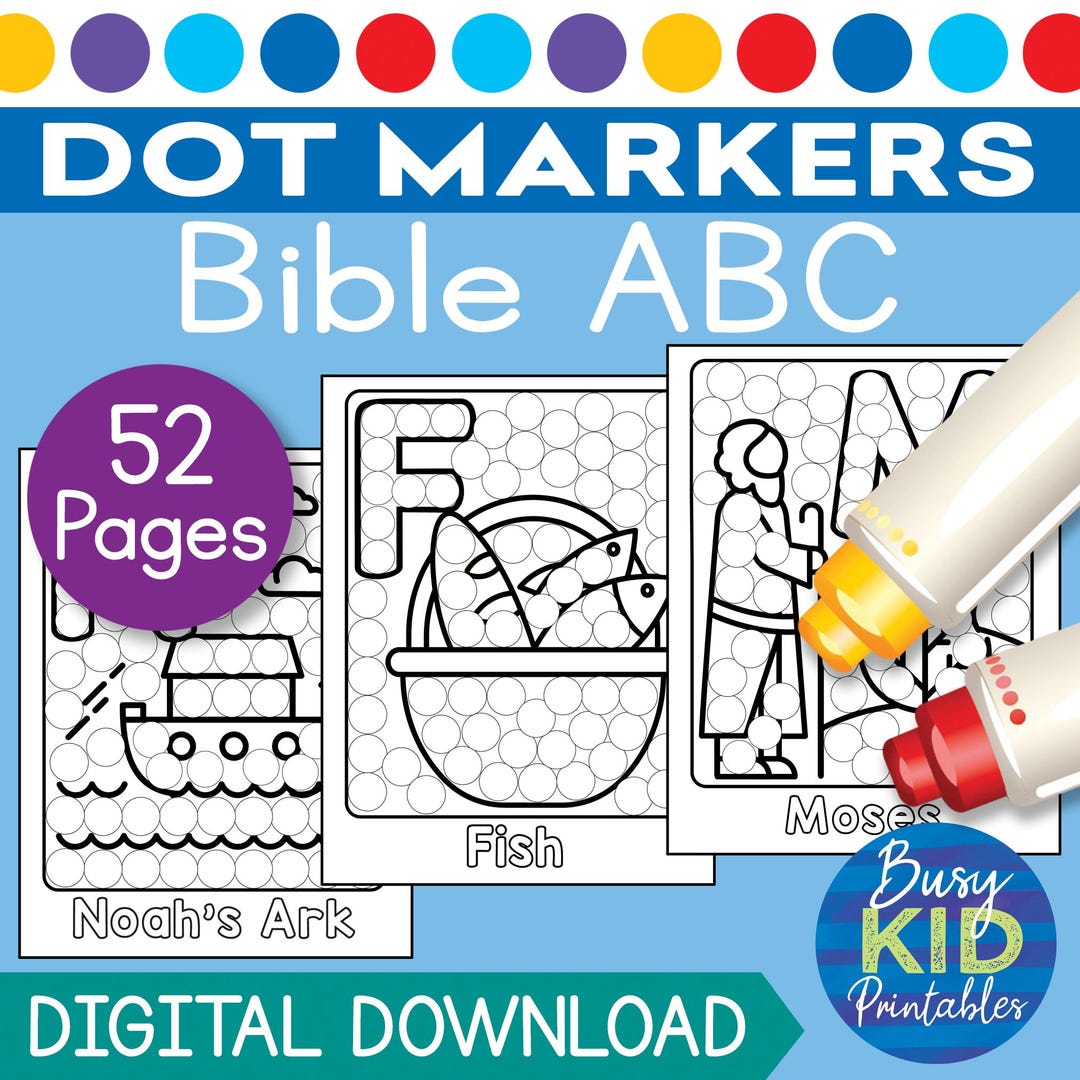 Bible Story Dot Marker Printable - Alphabet Dot Letters - ABC Dab a Dot ...