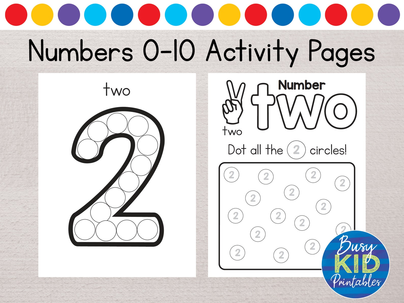 Color by Number Dot Marker Printable - Number Learning Dab a Dot ...