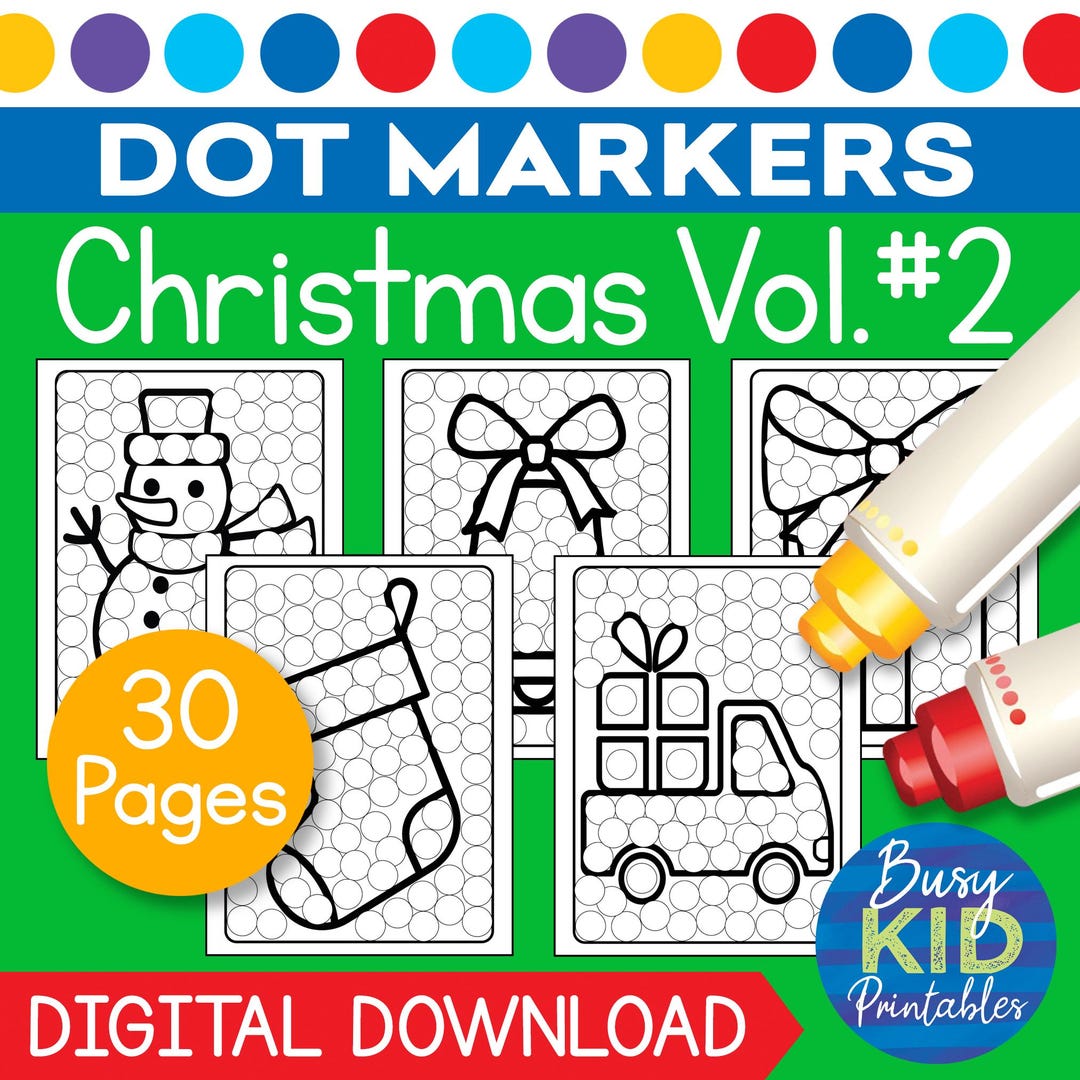 Christmas Dot Marker Printable - Holiday Season Dab a Dot Xmas Coloring ...