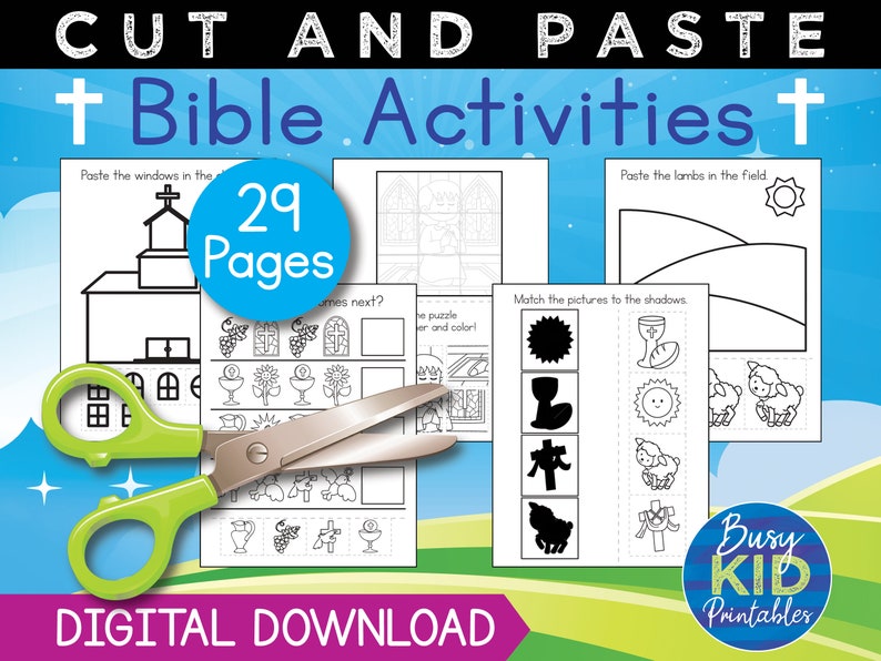 Bible Preschooler Printable Tracing Cutting Shapes Lines Christian ...