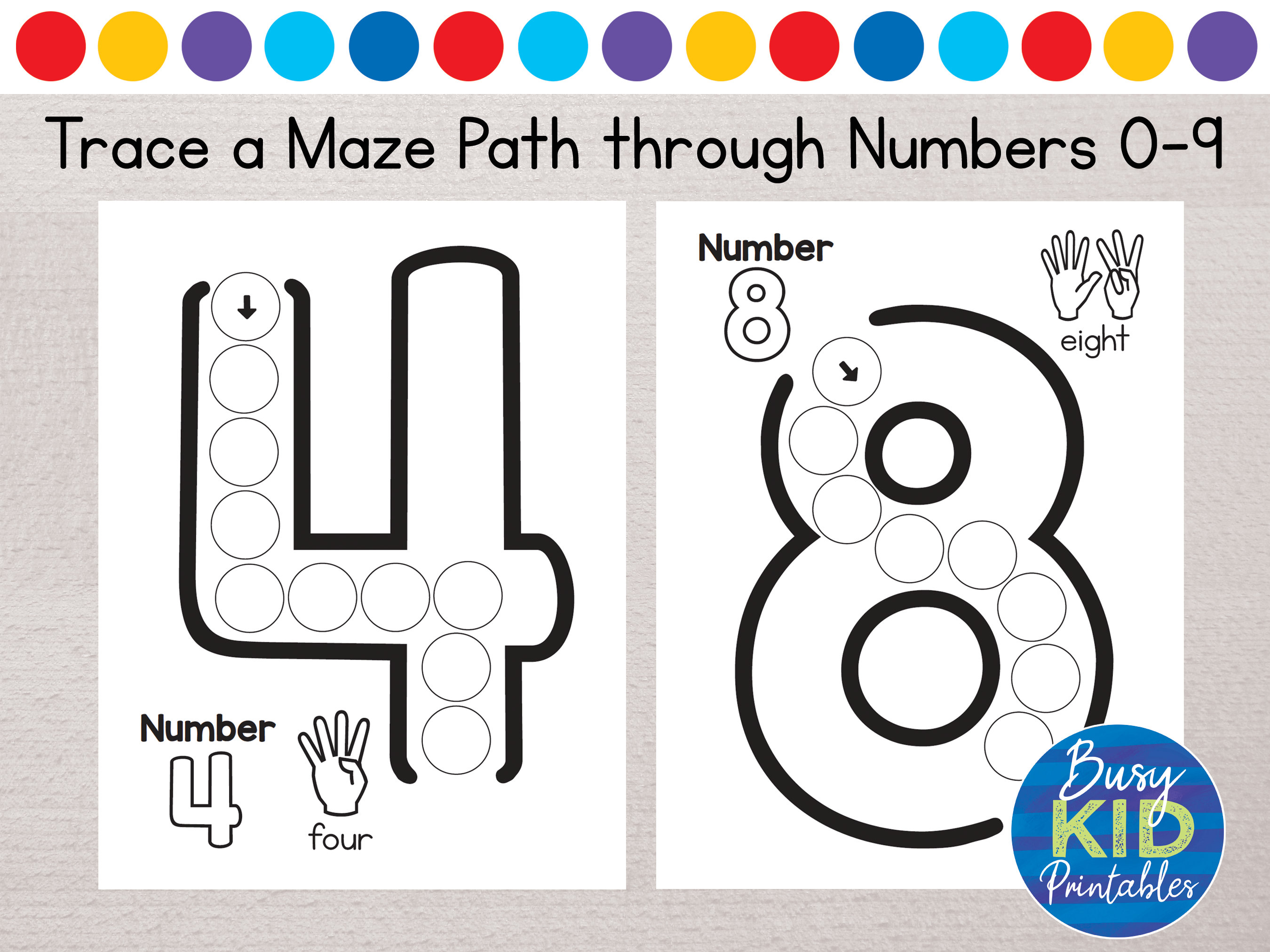 Printable Mazes for Dot Markers Easy Dab a Dot Coloring Activity Book ...