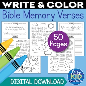 Bible Memory Verses Printable - Handwriting and Coloring - Christian ...