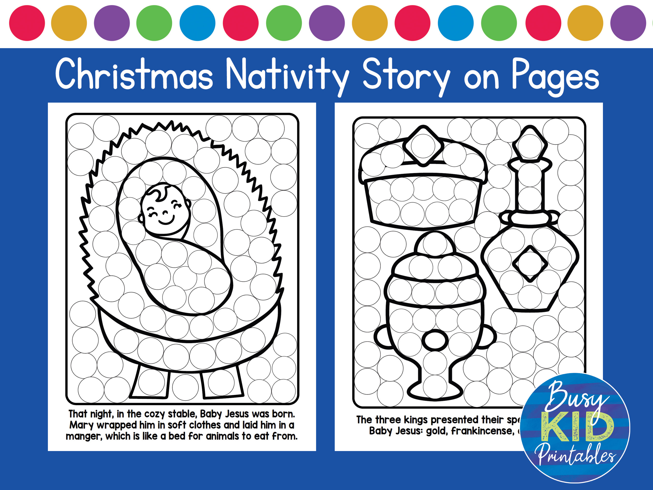 Christmas Nativity Story Dot Marker Printable - Birth of Baby Jesus ...