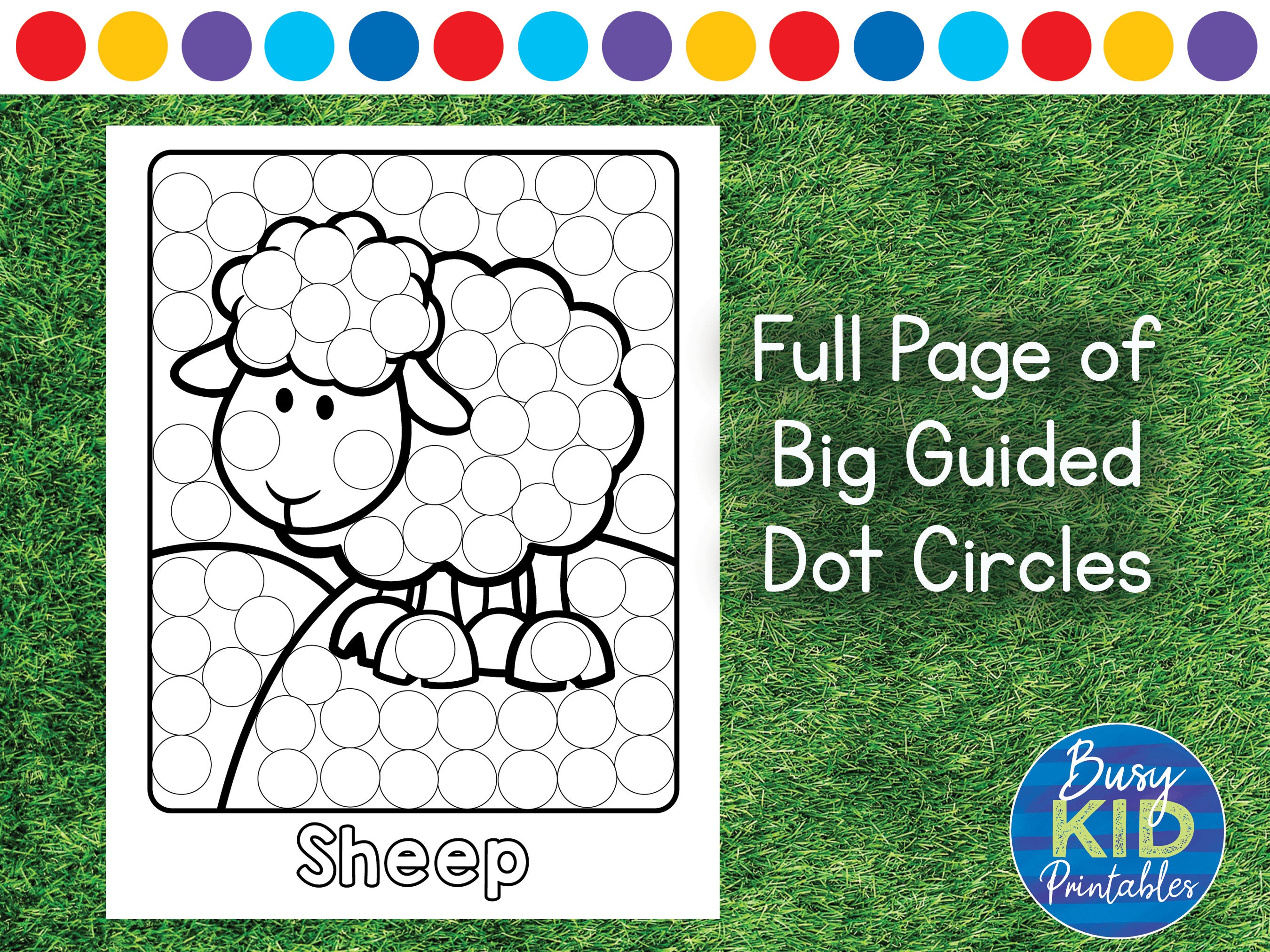 Farm Animal Dot Marker Printable Cute Dab a Dot Coloring - Etsy