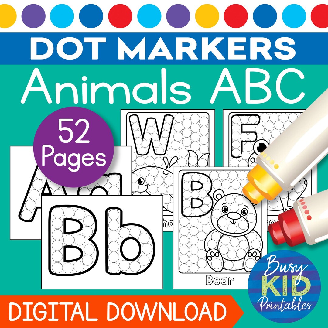 Animal Dot Marker Printable - Alphabet Dot Letters - ABC Dab a Dot ...