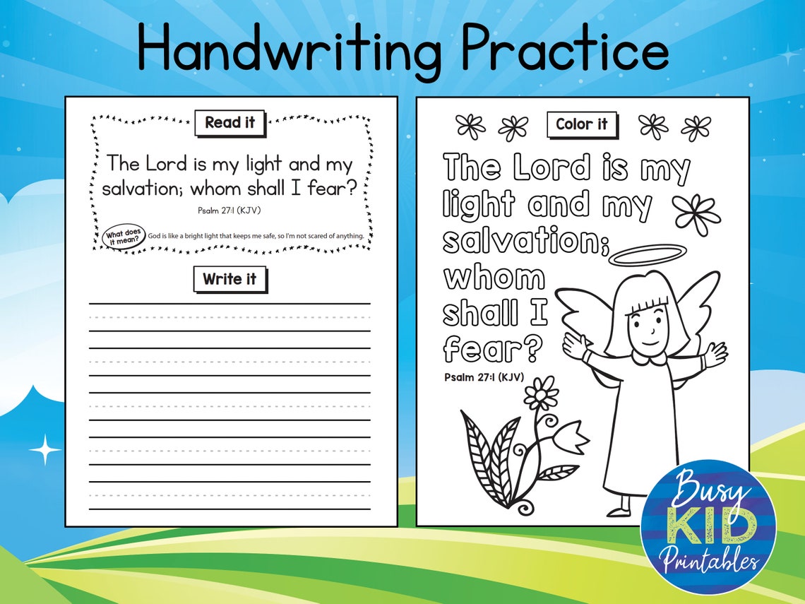 Bible Memory Verses Printable - Handwriting and Coloring - Christian ...