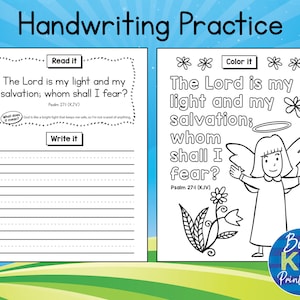 Bible Memory Verses Printable - Handwriting and Coloring - Christian ...