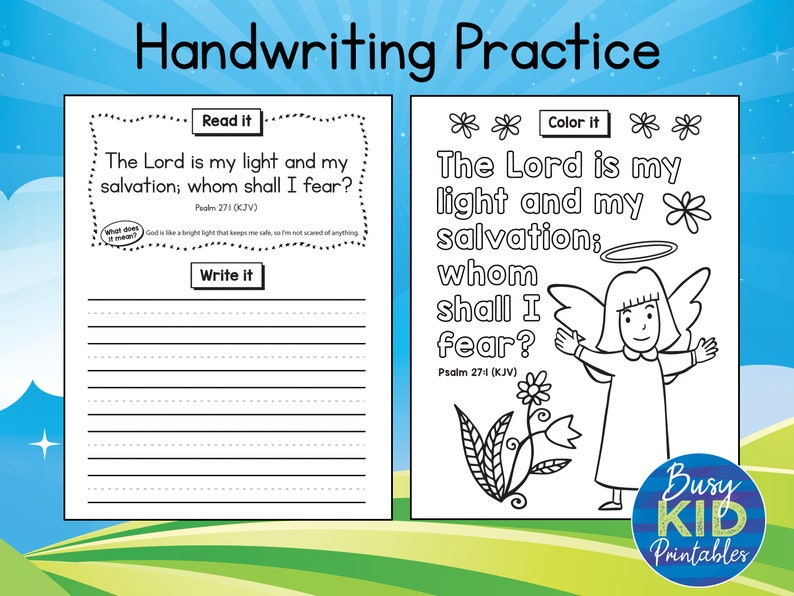 Bible Memory Verses Printable - Handwriting and Coloring - Christian ...