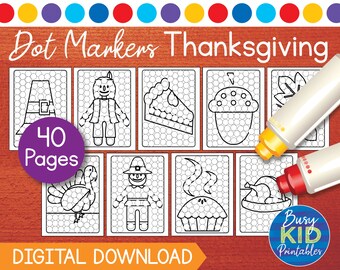 Thanksgiving Dot Marker Coloring Pages Thanksgiving PDF - Etsy