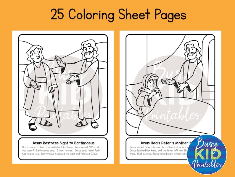 Miracles of Jesus Printable - Bible Coloring - Christian Activity Pages ...