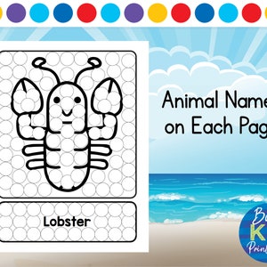 Sea Animal Dot Marker Printable - Cute Dab a Dot Ocean Life Coloring ...