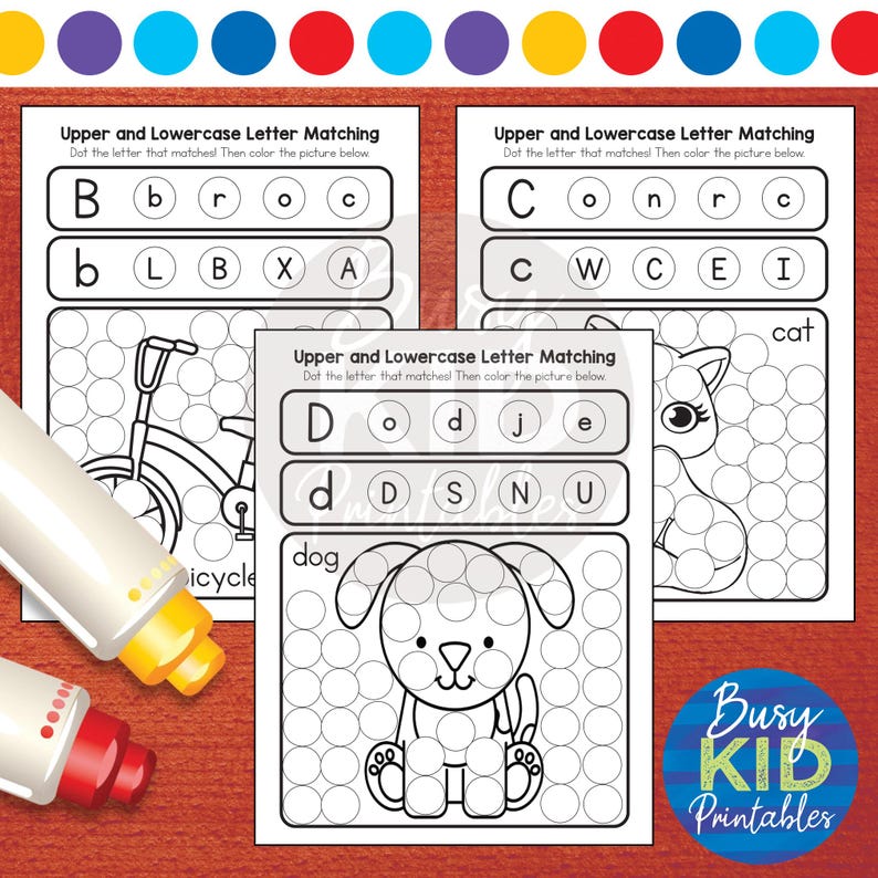 Dot Marker Printable - Dab a Dot Letter Matching Uppercase and ...