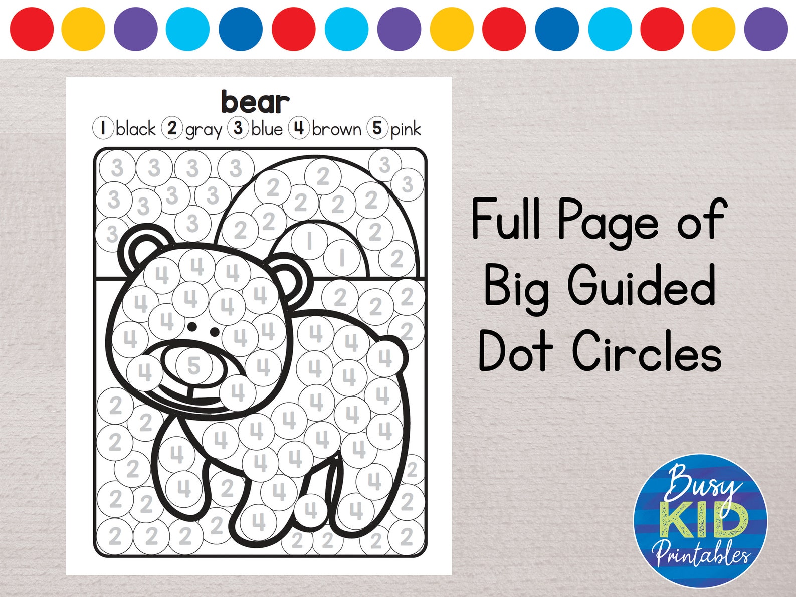 Color by Number Dot Marker Printable - Zahlenlernen Dab a Dot Malseiten ...