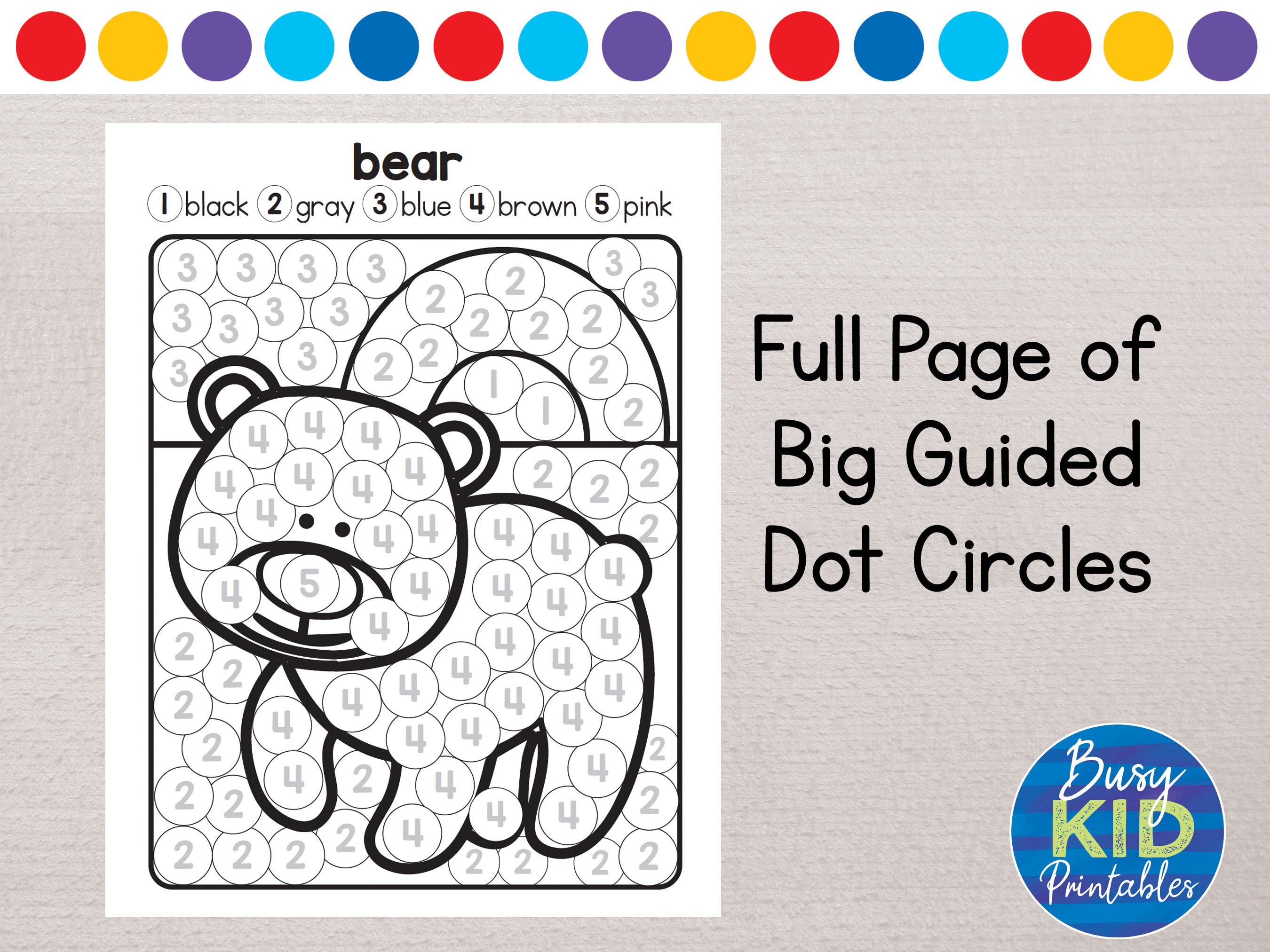 Color by Number Dot Marker Printable - Number Learning Dab a Dot ...