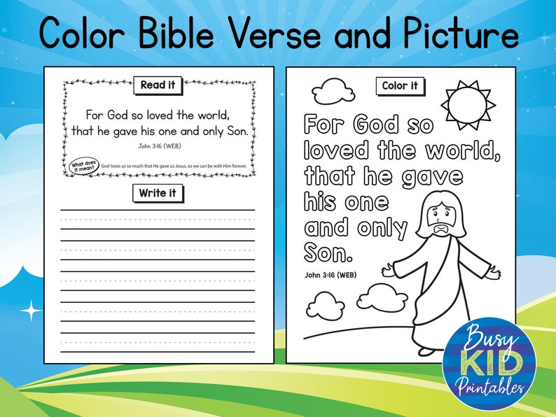 Bible Memory Verses Printable - Handwriting and Coloring - Christian ...