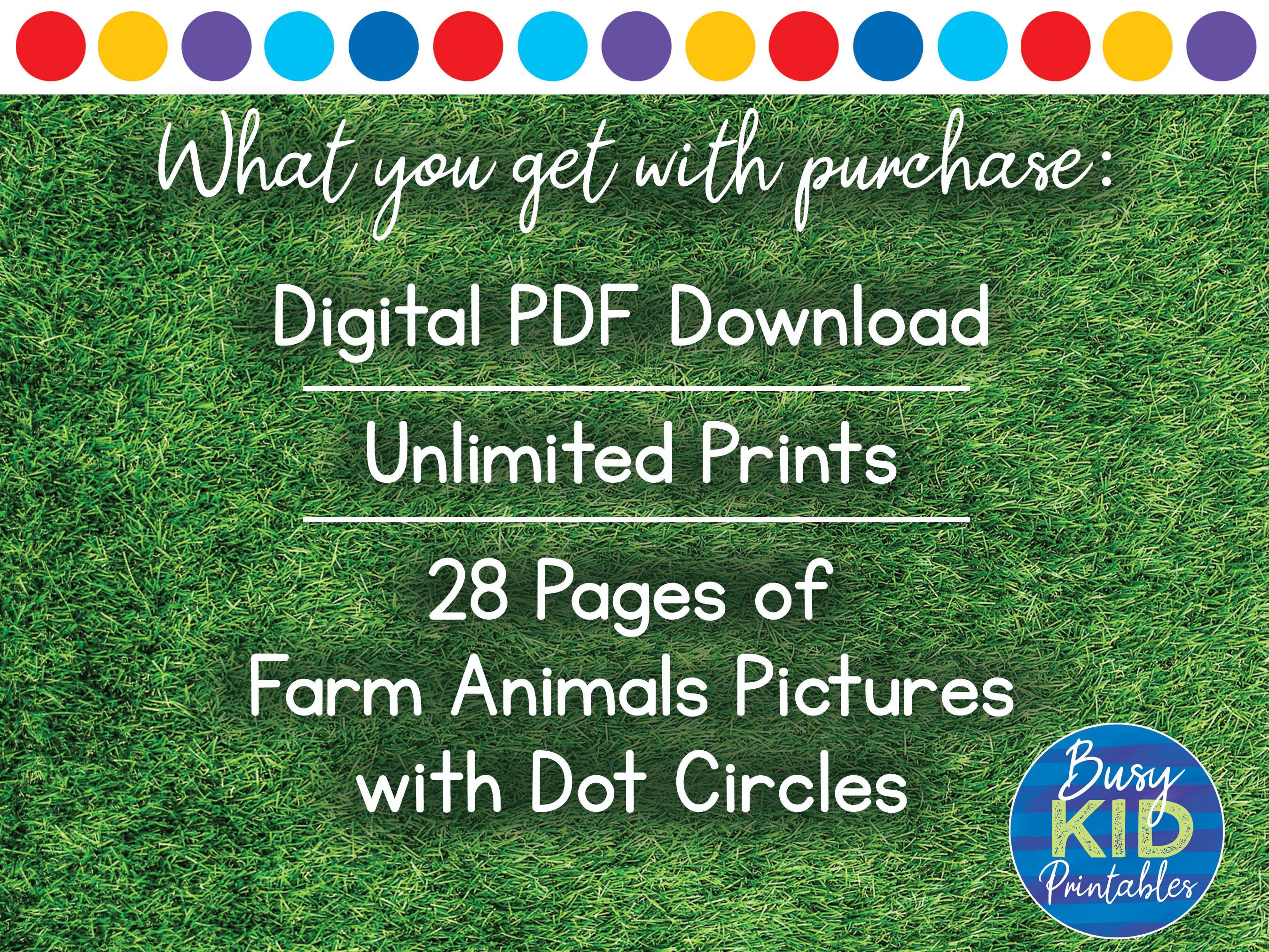 Farm Animal Dot Marker Printable Cute Dab a Dot Coloring Pages for ...