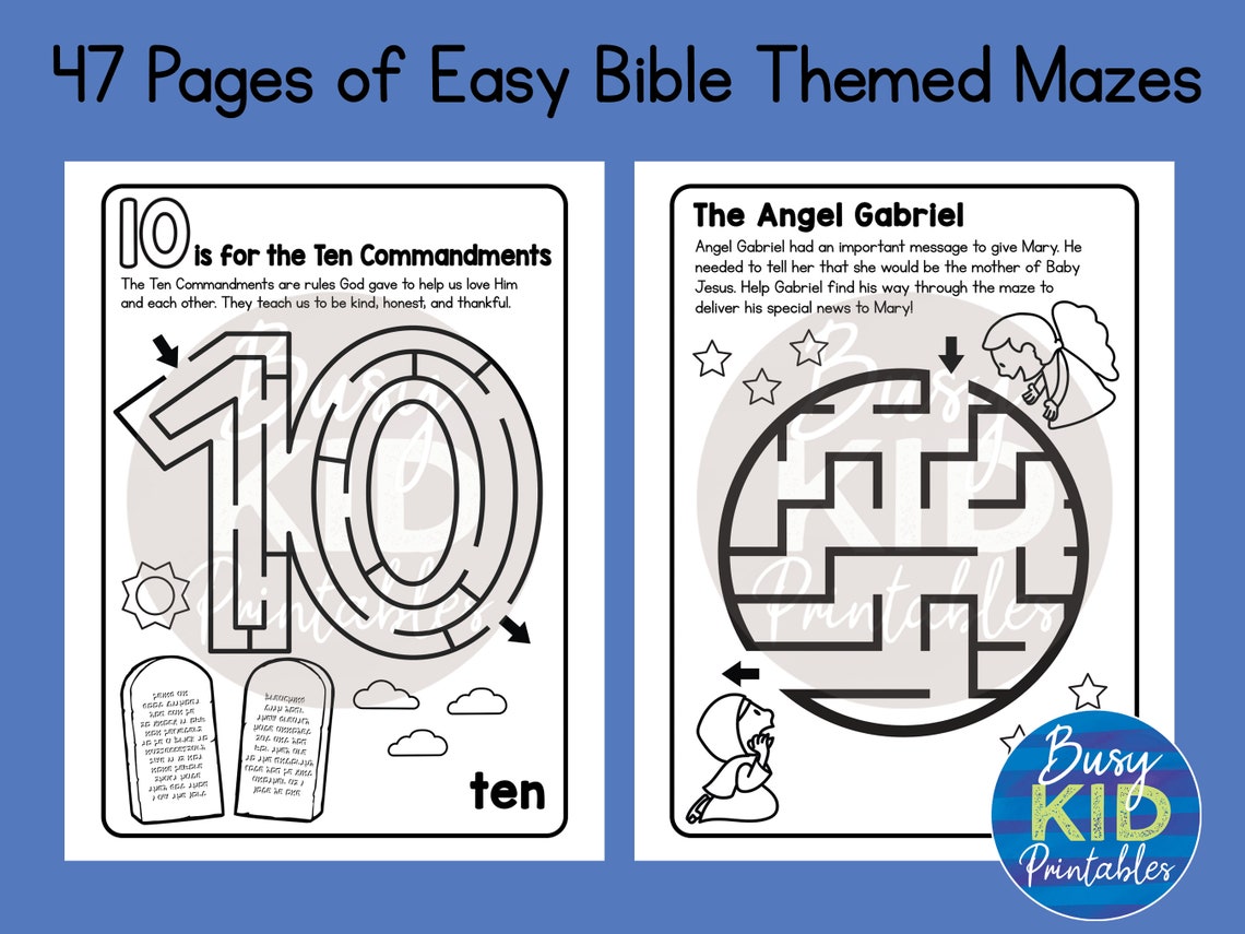 Bible Preschooler Printable - Easy Mazes for Kids - Christian Activity ...