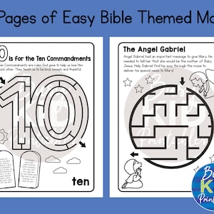 Bible Preschooler Printable - Easy Mazes for Kids - Christian Activity ...