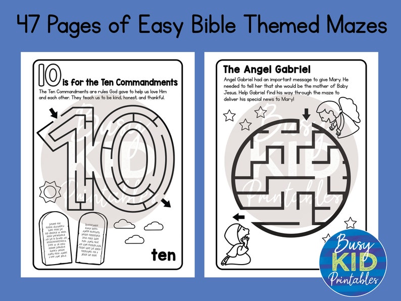 Bible Preschooler Printable - Easy Mazes for Kids - Christian Activity ...