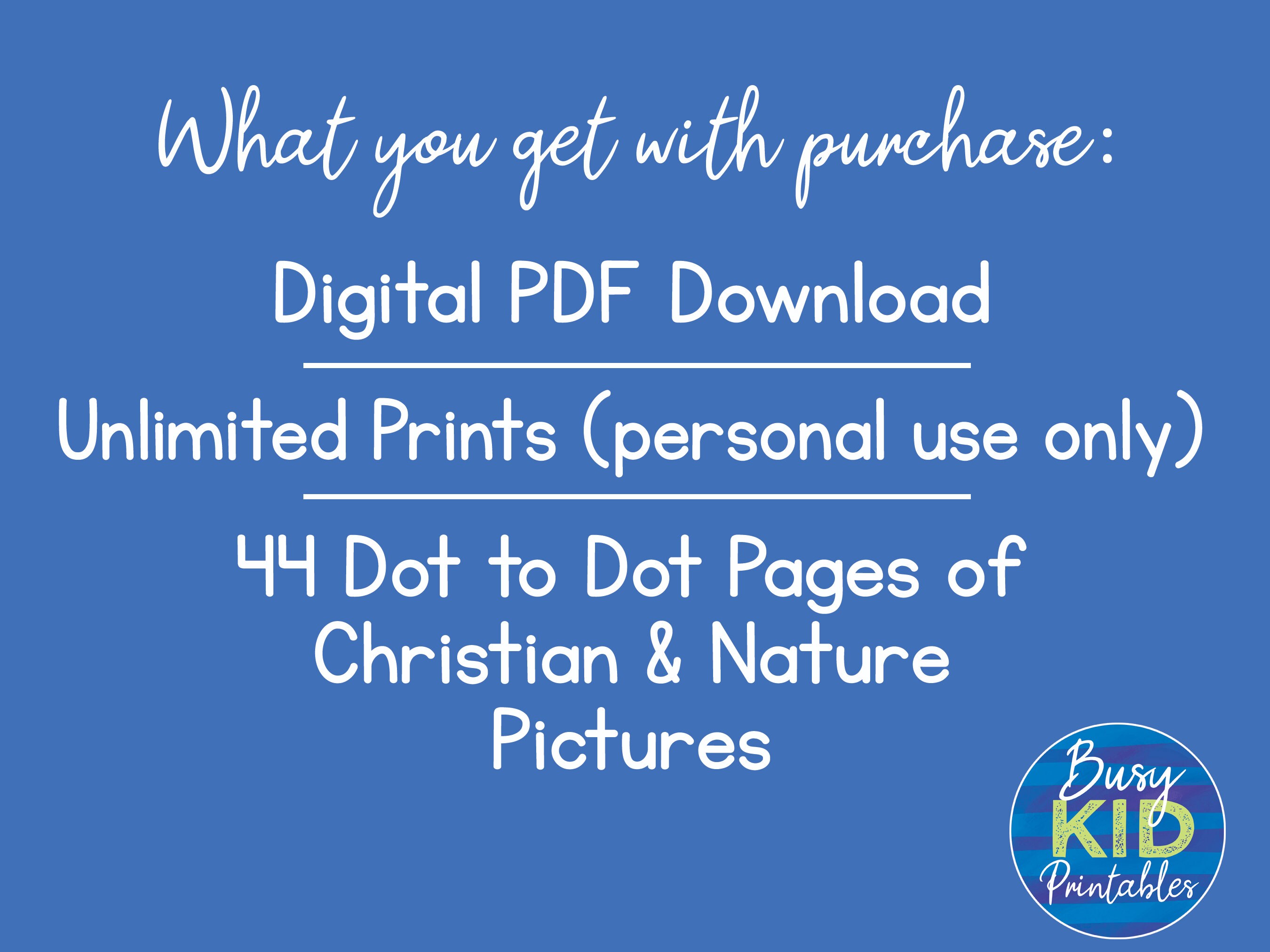 Easy Dot to Dot Printable - Bible and Nature - Christian Activity Pages ...