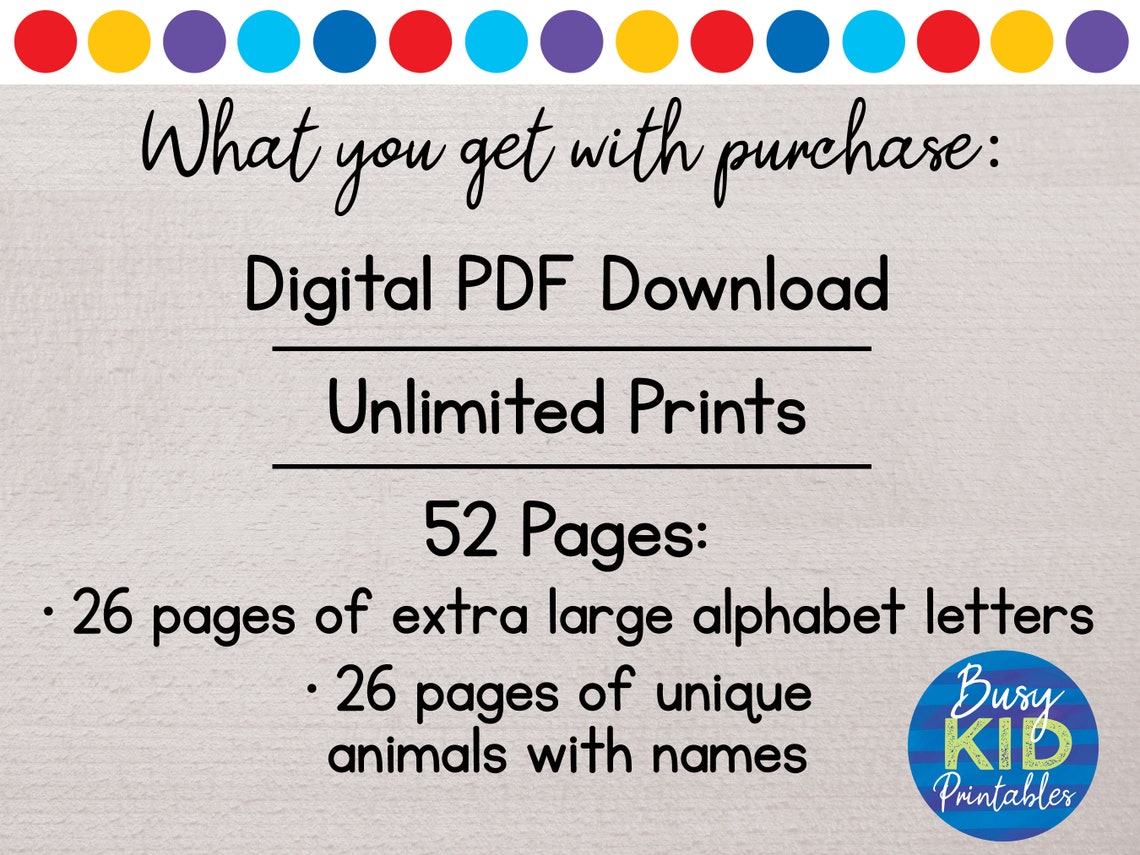 Animal Dot Marker Printable Alphabet Dot Letters ABC Dab a - Etsy