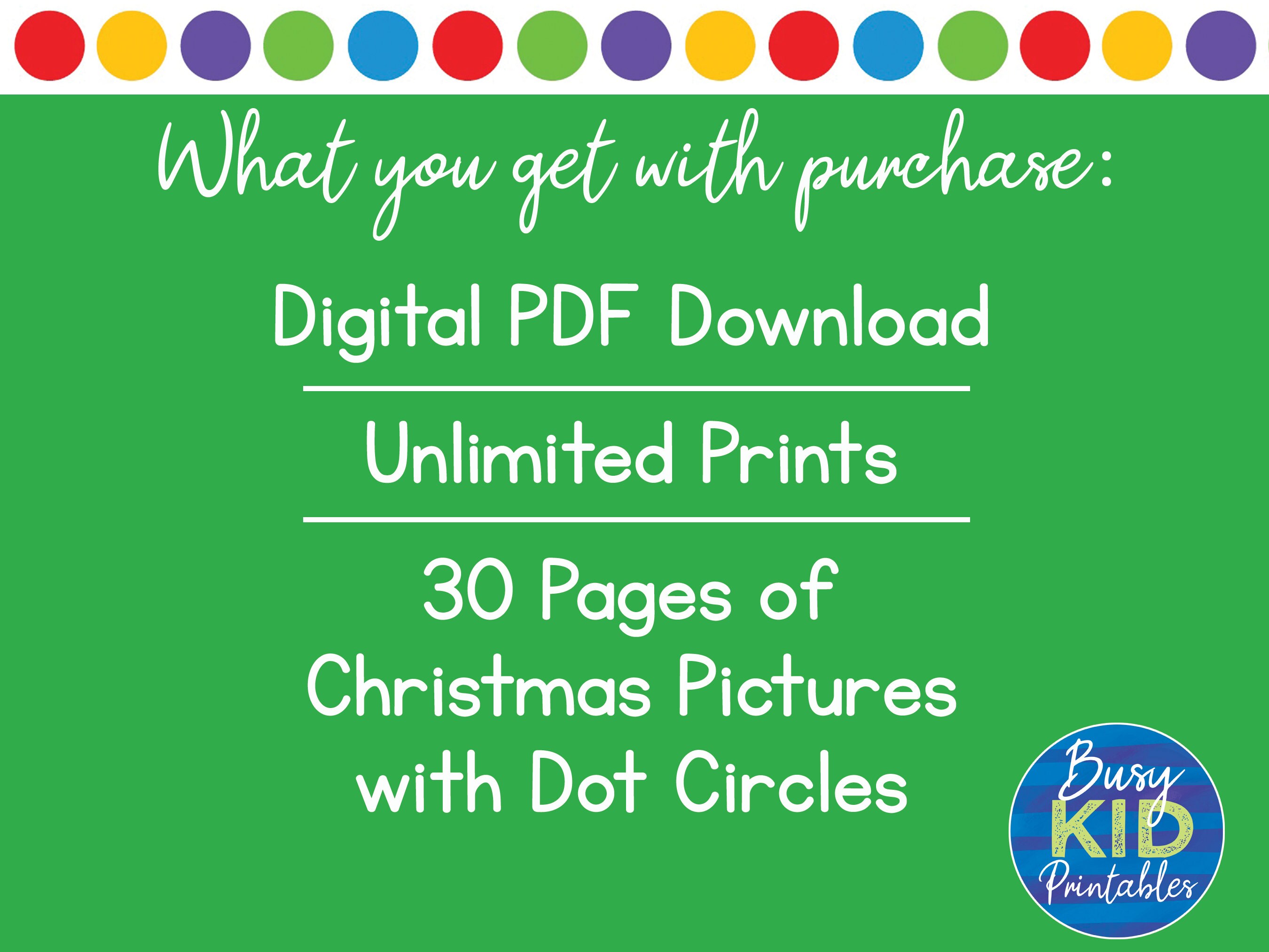 Christmas Dot Marker Printable - Holiday Season Dab a Dot Xmas Coloring ...