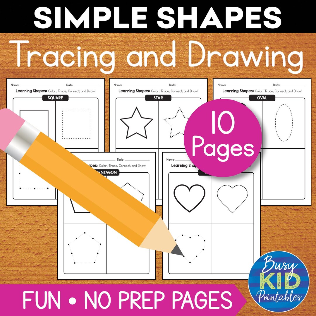 Basic Shape Tracing - Dot to Dot Shape Drawing - Preschool Shapes ...