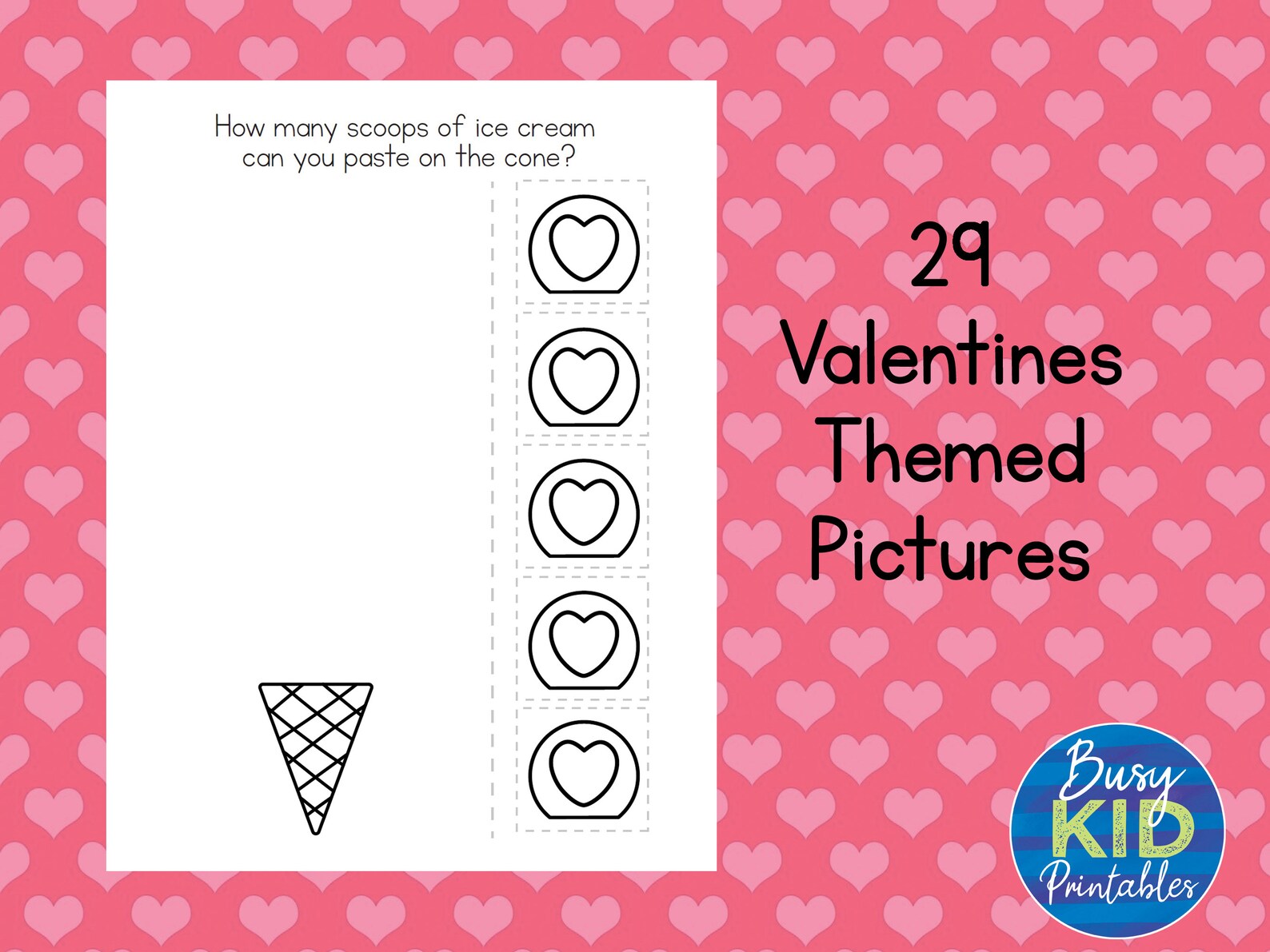 Valentine's Day Preschooler Printable - Tracing Cutting Shapes Lines ...