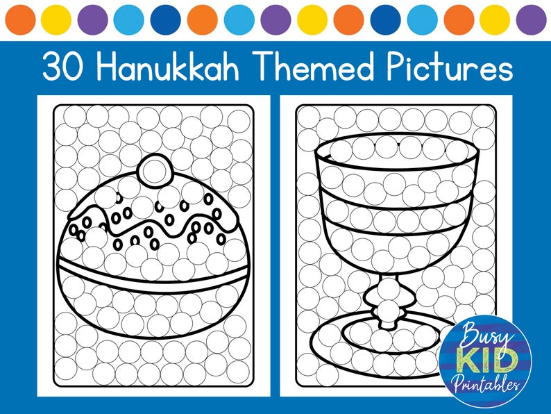 Hanukkah Dot Marker Printable - Jewish Holiday Season Dab a Dot ...