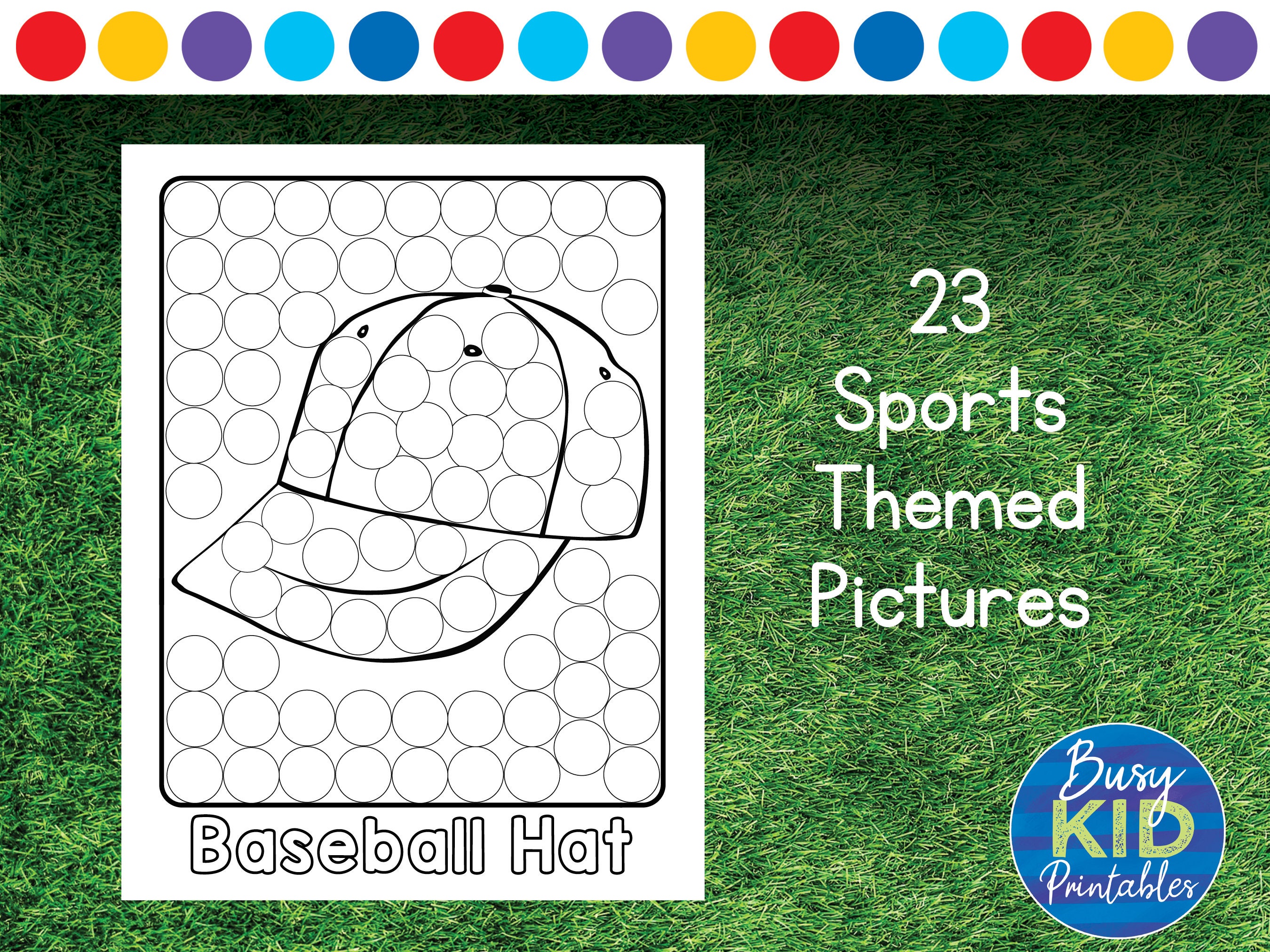 Dot Marker Printable - Sports Themed Dab a Dot Coloring Pages for ...
