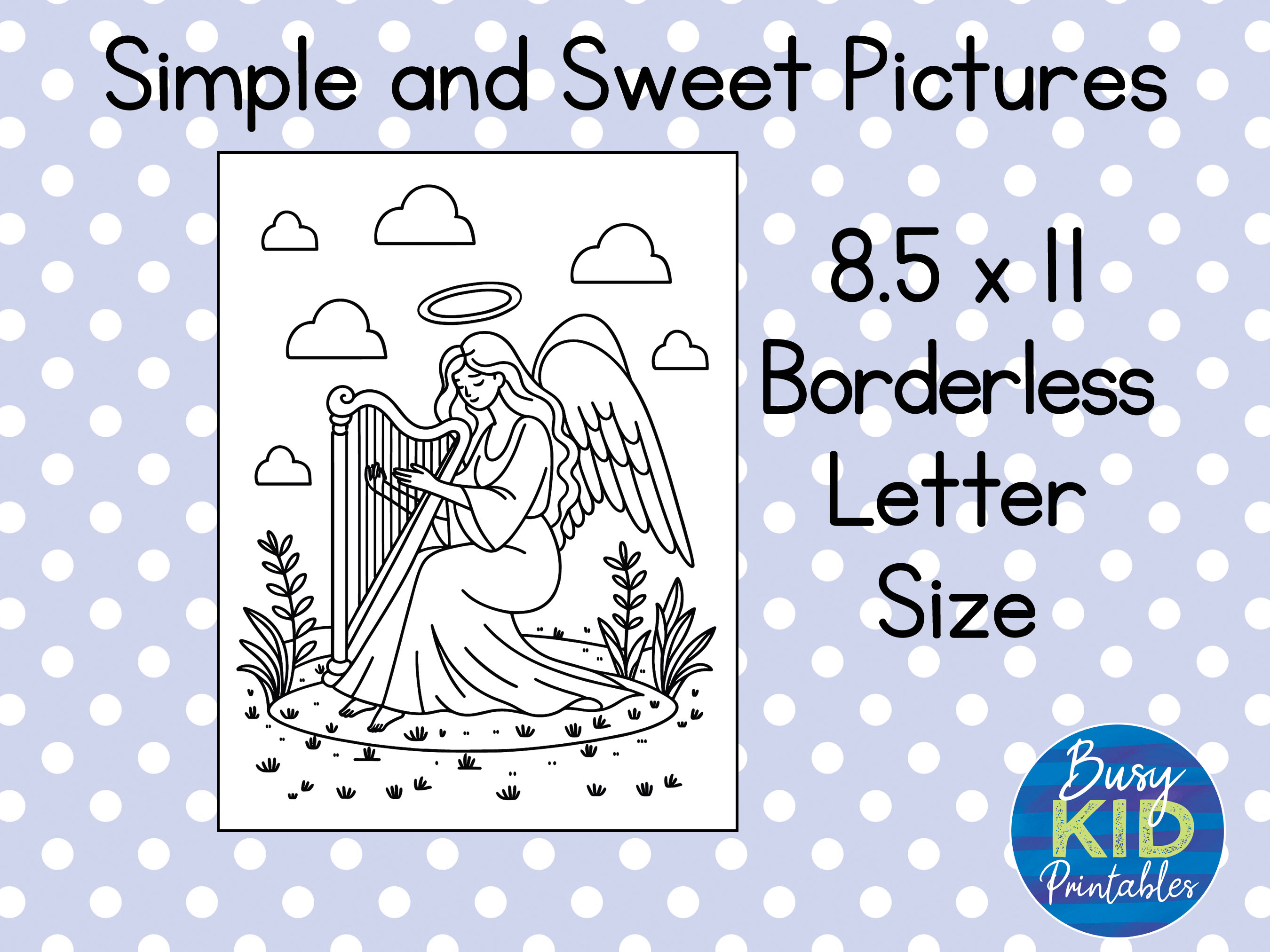 Angels Coloring Printable - Bible Theme - Christian Coloring Pages for ...